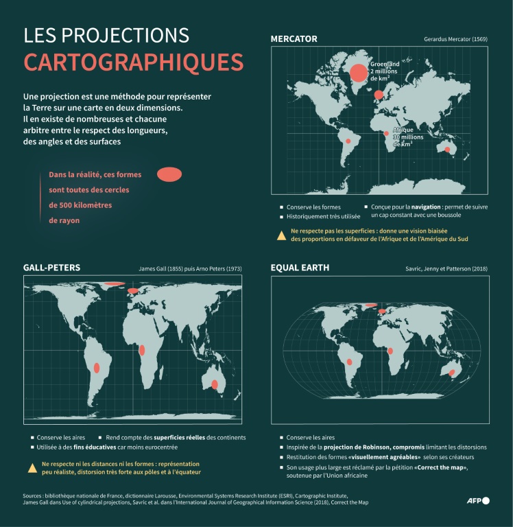Afrique et mappemonde 'Mercator'
