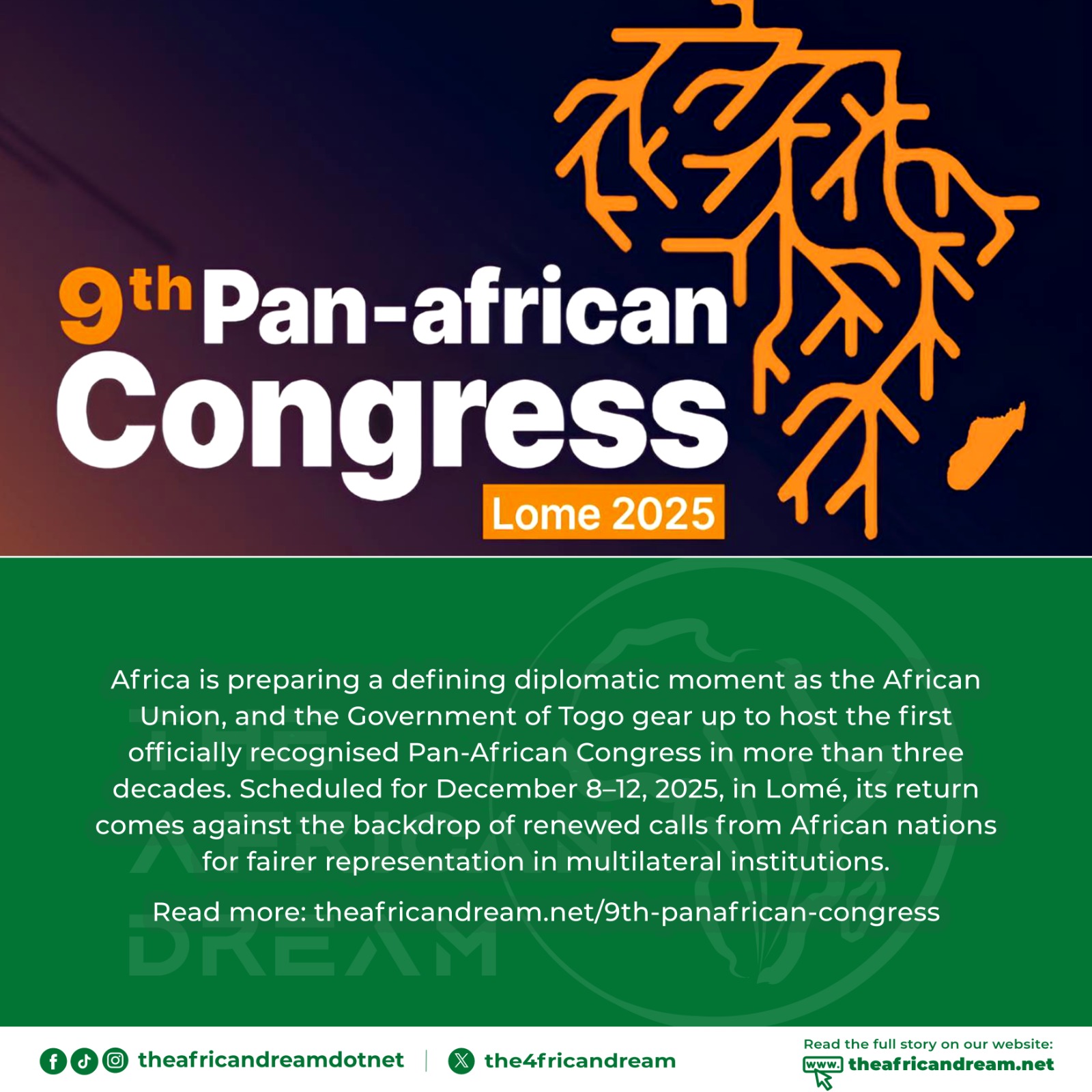 Congrès sur le panafricanisme à Lomé ce 08 décembre